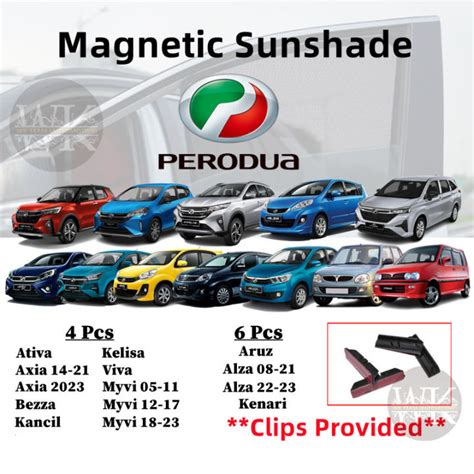 Perodua Magnetic Magnet Sunshade Sun Shade Ativa Alza Aruz Axia Bezza