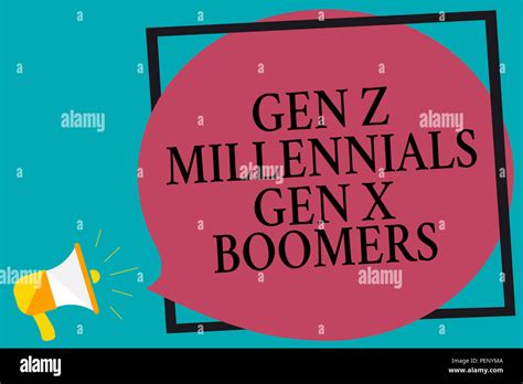 Handwriting Text Writing Gen Z Millennials Gen X Boomers Concept