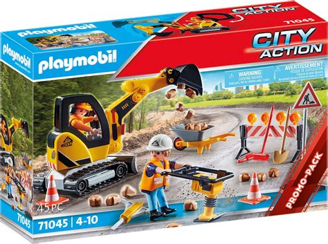 PLAYMOBIL City Action 71045 Straßenbau inkl Bagger und Absperrung ab