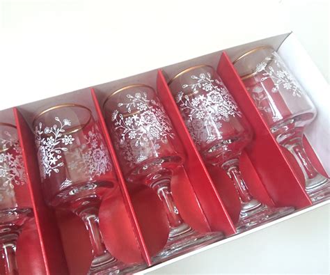 Vintage Sherry Glasses By Dema 1960s Boxed Set Of 6 Vintage Etsy Uk