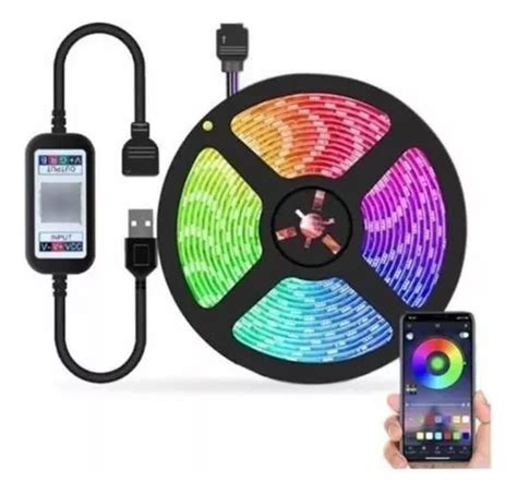 Cinta Tira Luz Led Rgb 5050 5mts Usb Bluetooth Tv Pc Cuotas sin interés