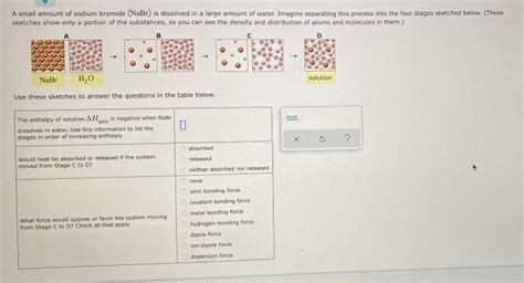 Solved A Small Amount Of Sodium Bromide Nabr Is Dissolved