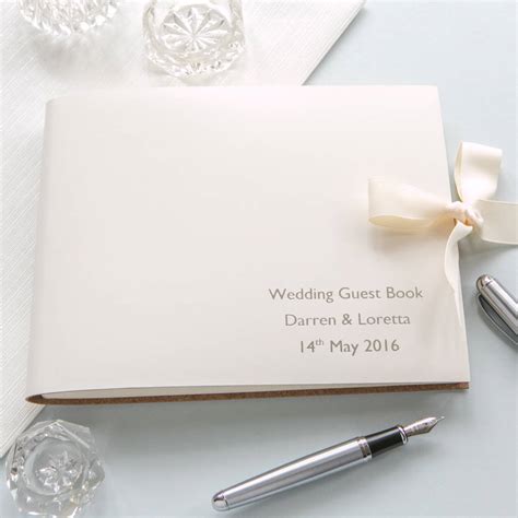 Personalised Wedding Guest Book With Ribbon By Be Golden