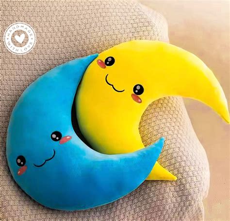 Moon Shaped Plushy Cute Plushy Moon Shaped Pillow Couch Cushions Room Decor Unique Pillows Dorm