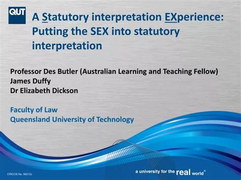Ppt A S Tatutory Interpretation Ex Perience Putting The Sex Into