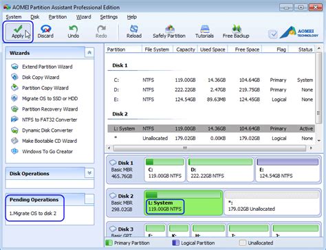 Quick Migrate System To New Storage Device With AOMEI Software