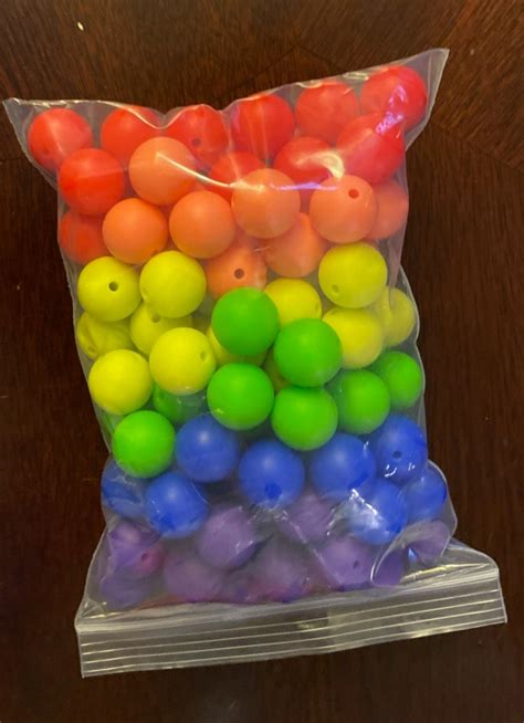 Rainbow Silicone 15mm Beads Daisyland And Co