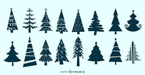 Descarga Vector De Conjunto De Silueta De Iconos De Navidad