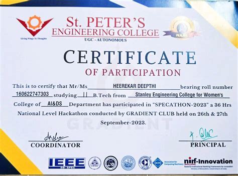 heerekar deepthi on linkedin specathon hackathonexperience