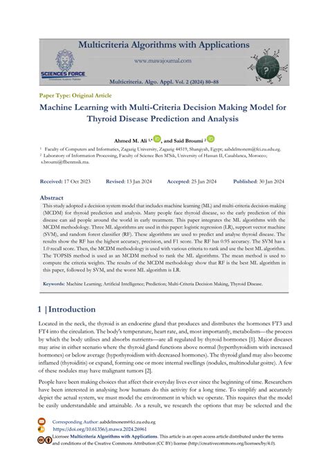 pdf machine learning with multi criteria decision making model for