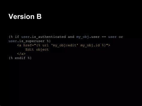 Django User Permissions In Your Templates Ppt