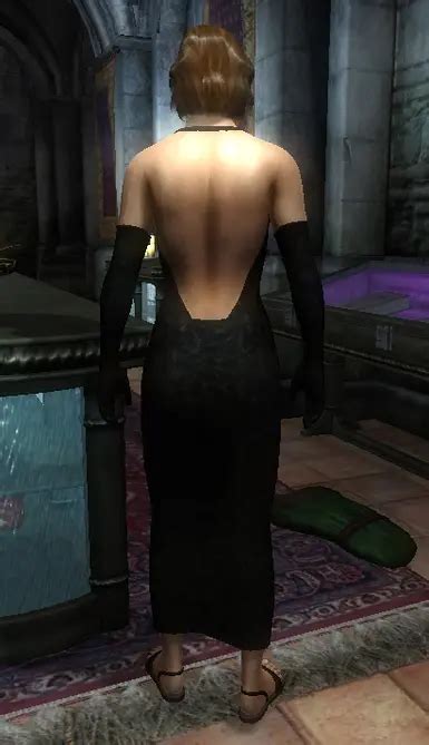 Black Evening Dress For Roberts Female Body Replacer At Oblivion Nexus