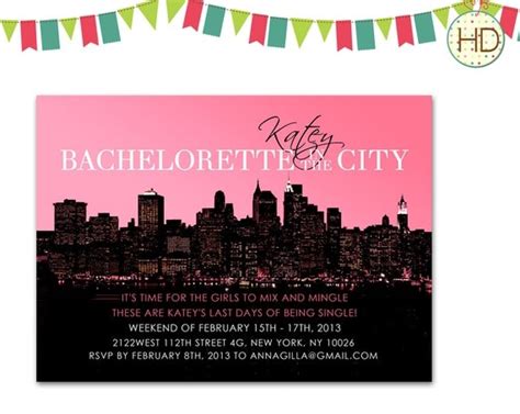 Sex In The City Invitations Ny City Skyline By Hdinvitations