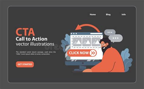 CTA Enhancement Concept Flat Vector Illustration Stock Vector
