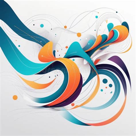 Abstract Data Flow Flowing Lines And Geometric Shapes Representing The