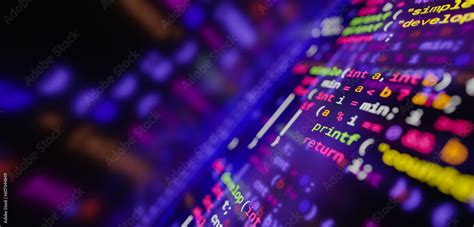 Photo And Art Print Coding Programming Developing Typing Script Source Languages Symbols Project