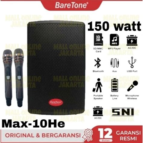 Promo Speaker Aktif Portable Baretone 10 Inch Max10he Bluetooth Speker Aktiv Portabel Max 10he