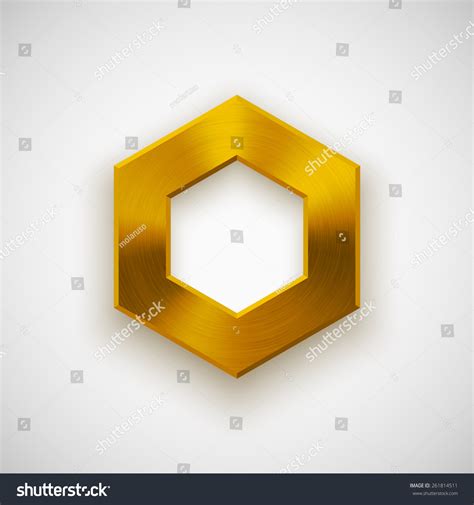 Gold Abstract Polygon Hex Badge Technology Stock Vector Royalty Free
