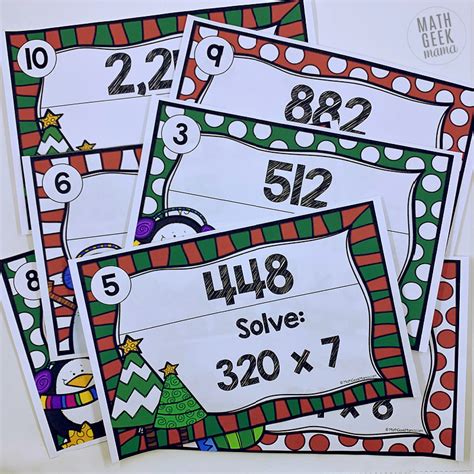 2 3 Digit Multiplication Christmas Scavenger Hunt 4th Grade