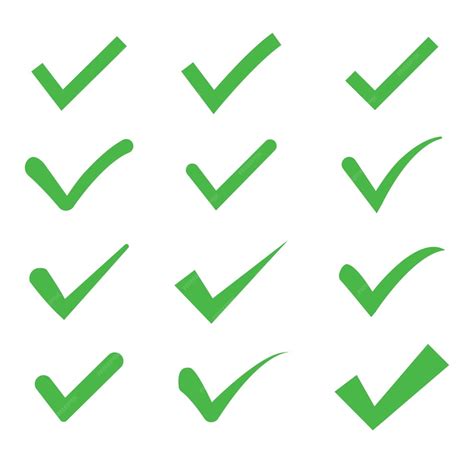 Premium Vector Green Check Marks Variants And Right Mark