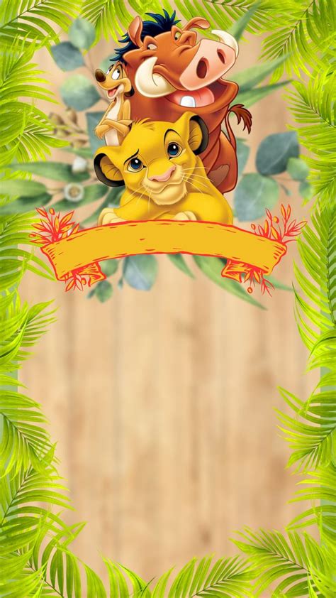 Convite de aniversário o rei leão para editar Cumpleaños rey león