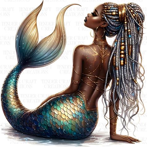 Black Mermaid Etsy