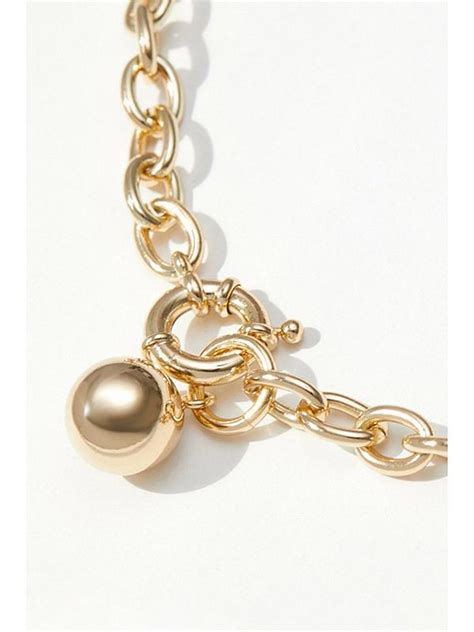 Jon Richard Gold Plated Polished Ball Necklace Very