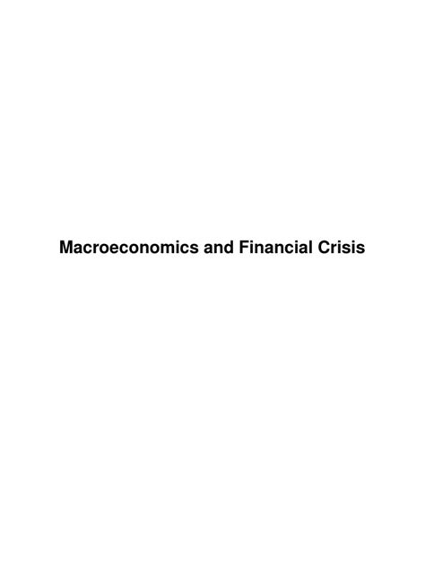 Macroeconomics And Financial Crisis Pdf Quantitative Easing