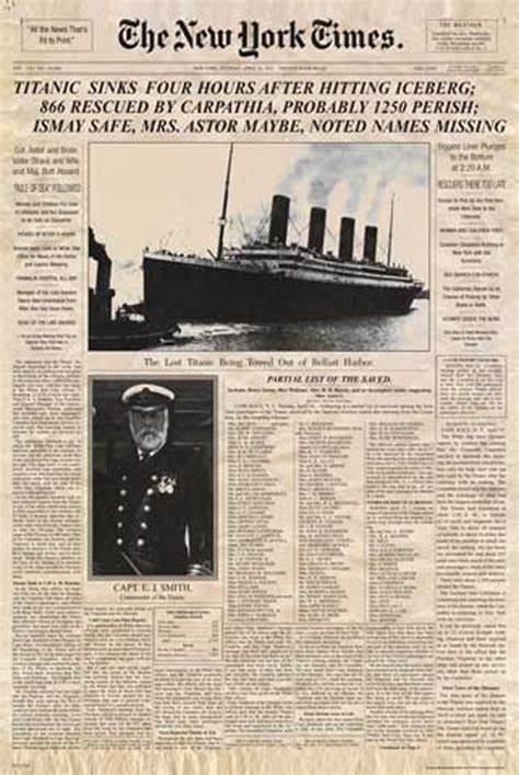 Empireposter Poster Titanic New York Times Newspaper 1912 Maxi Poster