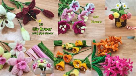 Diy Flower 6 Ideas How To Make Flowers With Pipe Cleaner By Handcraft