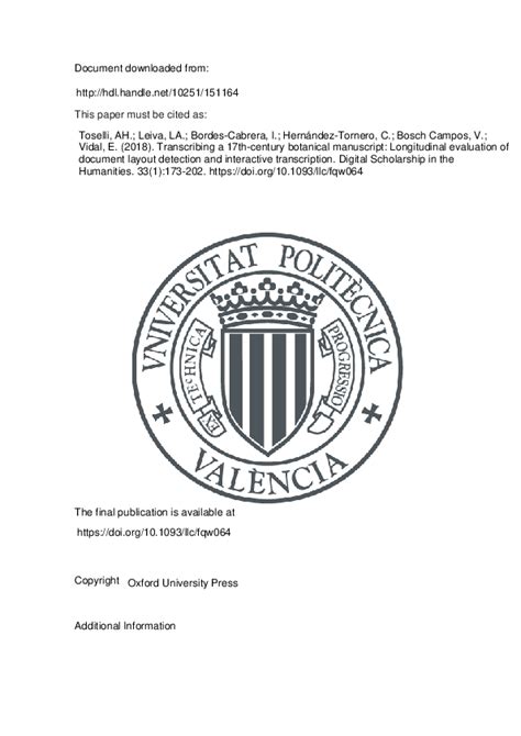 Pdf Transcribing A 17th Century Botanical Manuscript Longitudinal