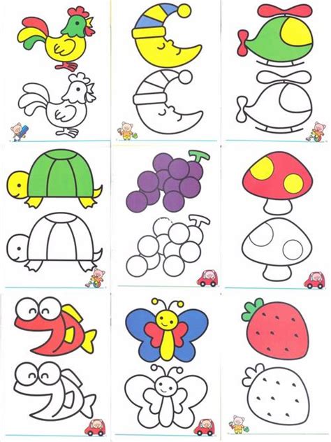 儿童简笔画涂色素材 可打印的儿童涂色画 画趣文库（我爱生活）