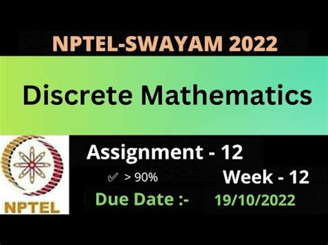 Assignment 12 Week 12 Discrete Mathematics NPTEL 2022