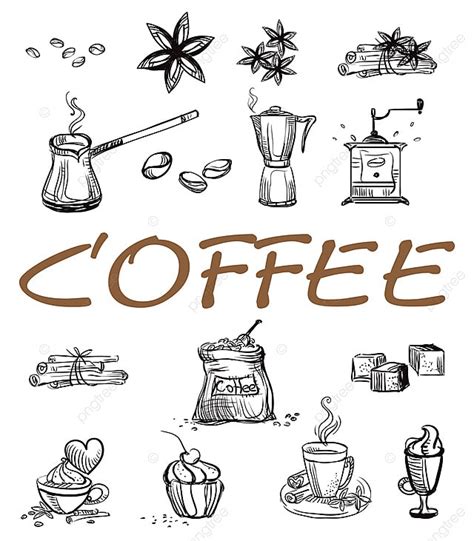 Hand Drawing Doodle Style Coffee Theme Template Download On Pngtree