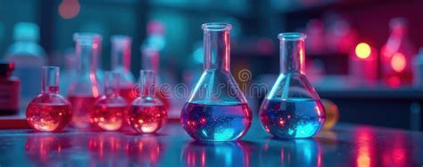 Animated Chemical Formula Overlays Lab Equipment Data Analysis Animation Stock Illustration