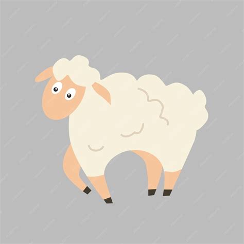 귀여운 어린 양 벡터 만화 일러스트 레이 션 프리미엄 벡터