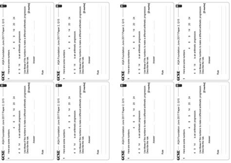 Linear Sequences Gcse Questions Foundation Aqa Teaching Resources