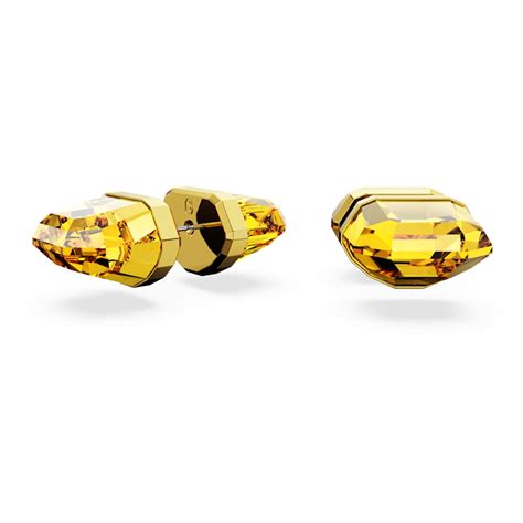 Lucent Stud Earrings Yellow Gold Tone Plated Swarovski
