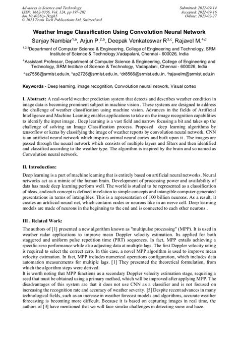 Weather Image Classification Using Convolution Neural Network