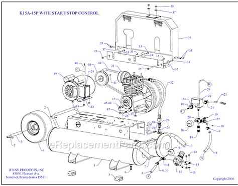 Jenny K15A 15P SSC Wheeled Portable Electric Single Stage Compressor