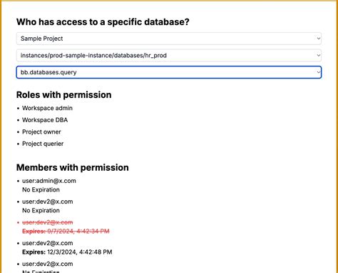 user and database permissions with bytebase api bytebase docs