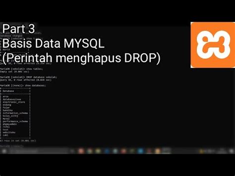 Belajar Basis Data Perintah Menghapus DROP MYSQL XAMPP Part 3