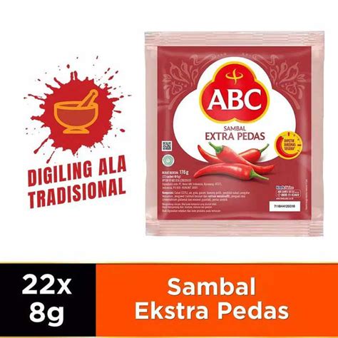 Jual Abc Sambal Extra Pedas Sachet 22x8 Gr Bahan Makanan Termurah Harga Promo