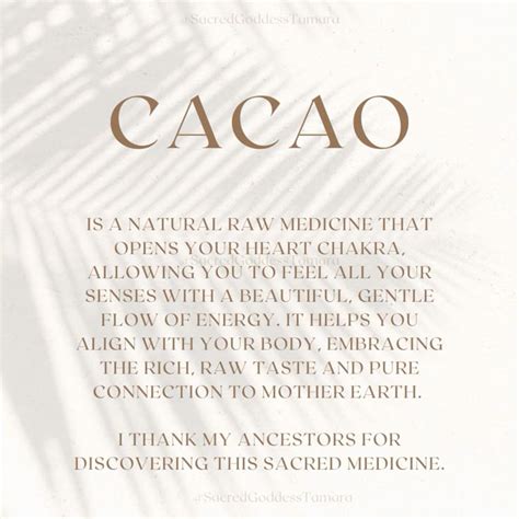 Cacao Sacred Medicine 🌿 Spiritual Quotes Medicine Yoga Quotes