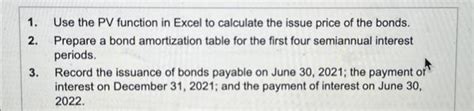 Solved 1 Use The Pv Function In Excel To Calculate The