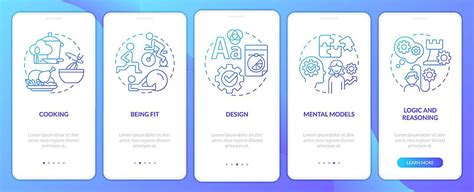 Blue Gradient Theme Mobile Onboarding Screen For Gced Goals App Vector