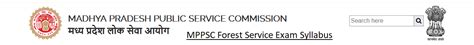 Mppsc Forest Service Exam Syllabus 2023 Download Exam Pattern Mppscmp