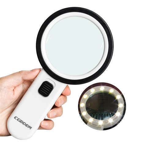 Magnifier Magnifying Glass With Light 10x Handheld Lighted Led