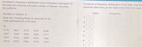 Solved Construct A Frequency Distribution And A Frequency Chegg