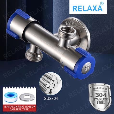 Jual Sus304 Kran Shower Double Stop Kran Cabang Kiri Bawah Kanan Atas